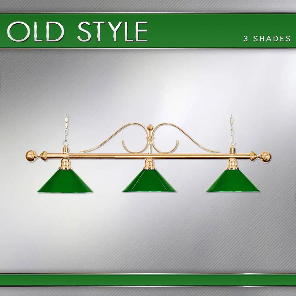 LAMP OLD STYLE BRASS ROD 3 SHADES| Billiard lamp | Vari